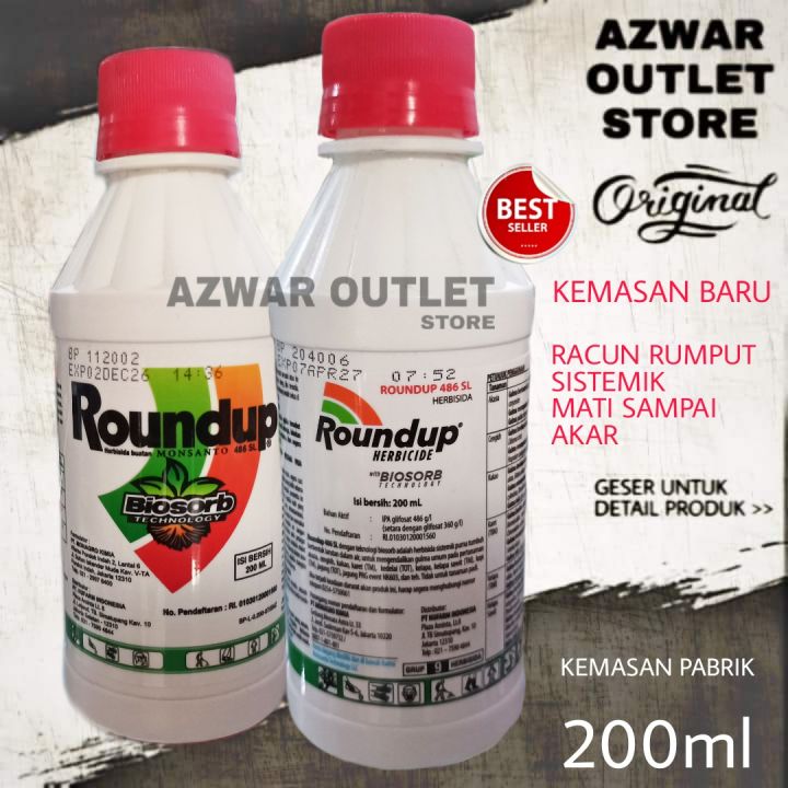 RACUN RUMPUT DAN TANAMAN LIAR (200ml) | HERBISIDA SISTEMIK Roundup ...