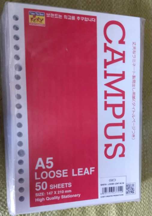 Kertas Binder Loose Leaf KIKY Campus A5 50 & 50 sheets Bergaris ...