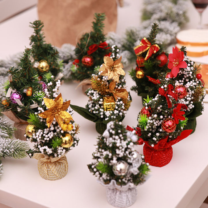 Mini Simulation Small Christmas Tree Artificial Pinetree Decoration for ...
