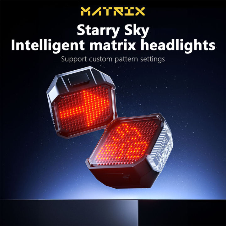 ENLEE Intelligent Cycling Taillights Bicycle Intelligent Dot Matrix ...