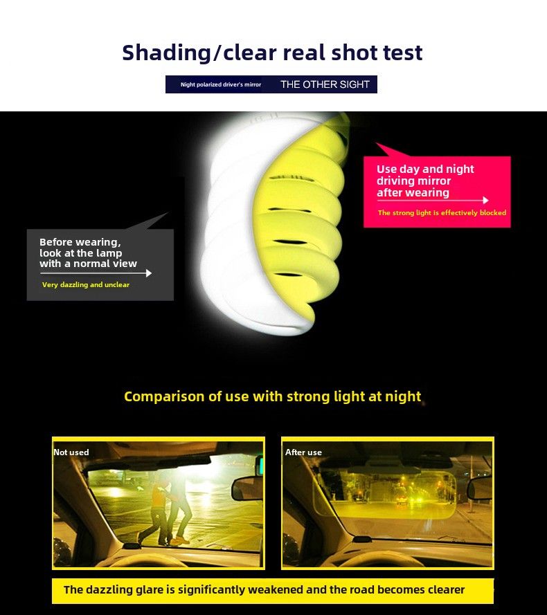 Polarized Smart Color-changing Night Vision Clip-on Sunglasses | Lazada ...
