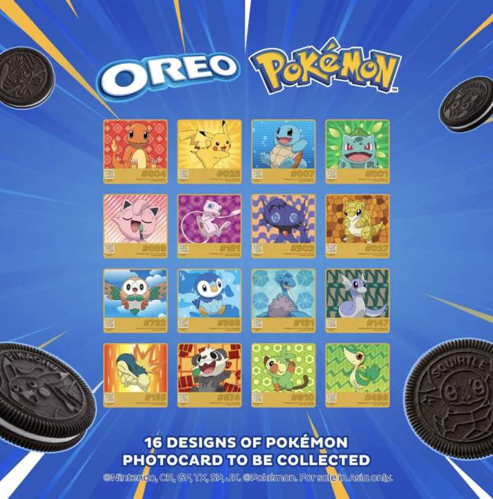 Oreo x Pokémon การ์ดโปเกมอนโอริโอ มี 16 แบบ | Lazada.co.th