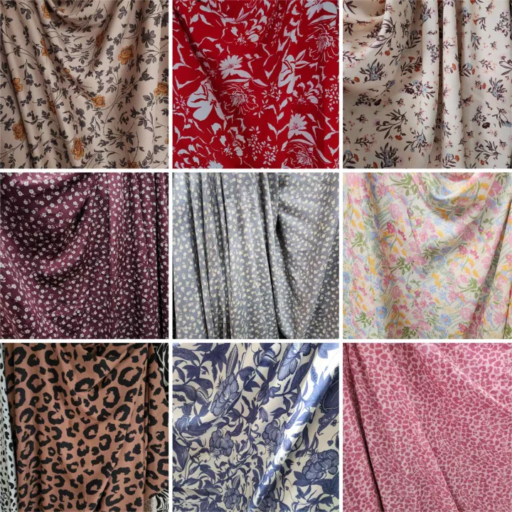 Kain katun rayon motif (harga tertera setengah meter) 20motif | Lazada ...