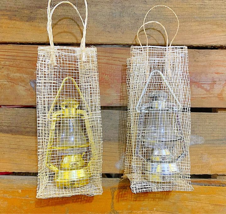 Mini Vintage Lamp With Abaca Pouch / Bag Giveaway Souvenir Baptism ...