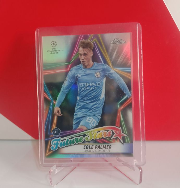 Cole Palmer card soccer Future stars Manchester city fc Topps Chrome ...