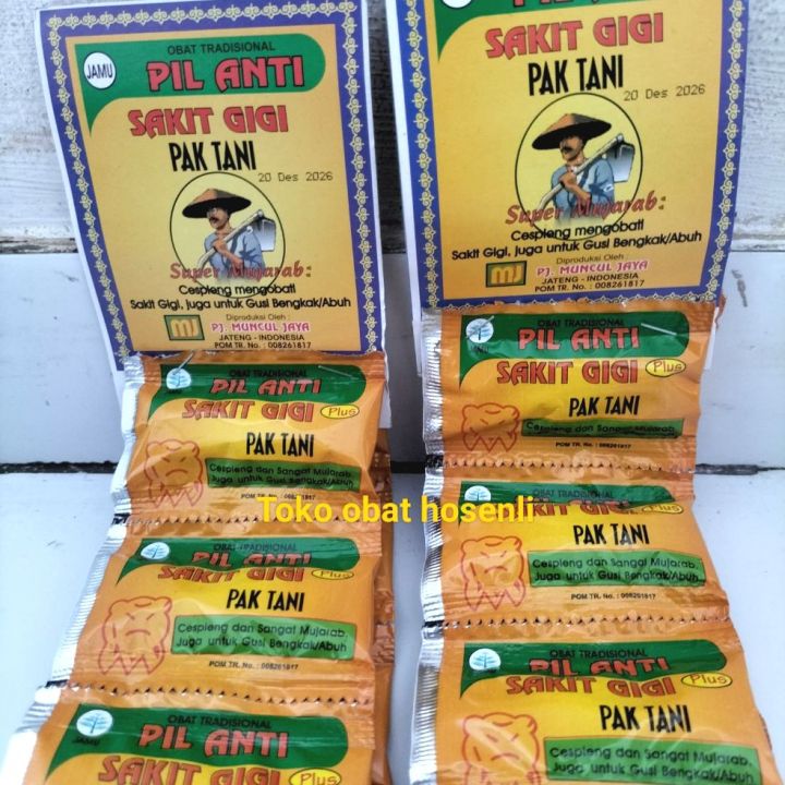 Obat Sakit Gigi Ampuh Pil Anti Sakit Gigi Pak Tani isi 12 sachet ...