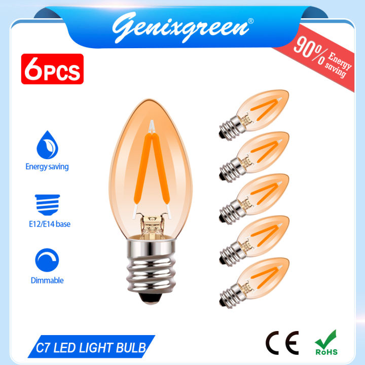 C7 LED Edison bulb E12 E14 1W mini candle bulb retro adjustable warm ...