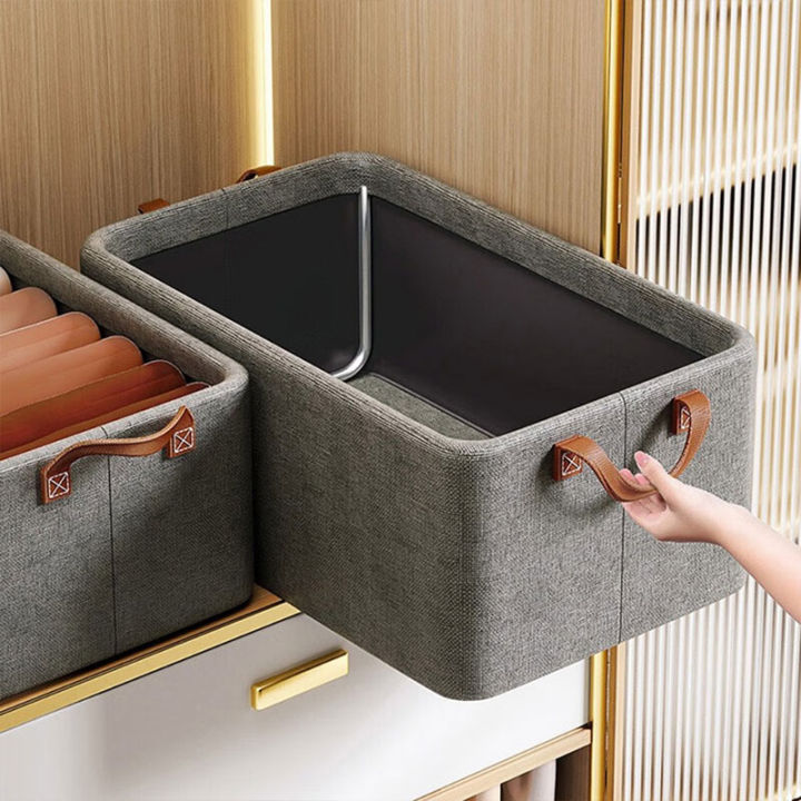 Wardrobe Organizers Linen Storage Box Containers for Organizing ...