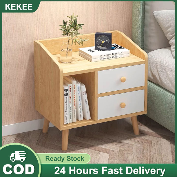 KEKEE Bedside Table Cabinet With Drawer Storage Side Table Bedroom ...