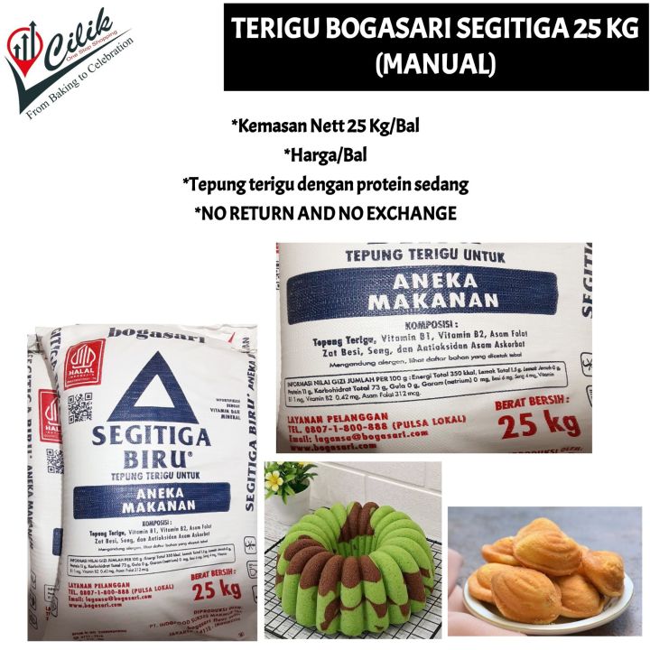 terigu bogasari segitiga 25 kg protein sedang bahan kue cookies ...