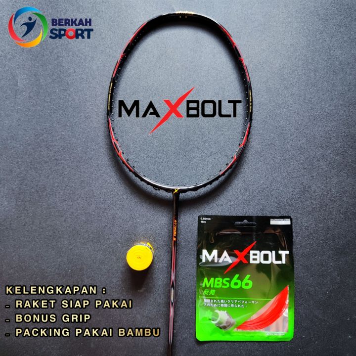 Raket Badminton / Bulutangkis MAXBOLT ATROID 3 ZEUS BLACK 35 LBS ...
