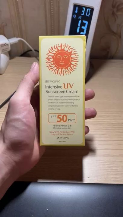 3W Clinic Intensive UV Sunscreen Cream SPF 50 PA+++ 70ml [Buatan Indonesia] | Lazada Indonesia
