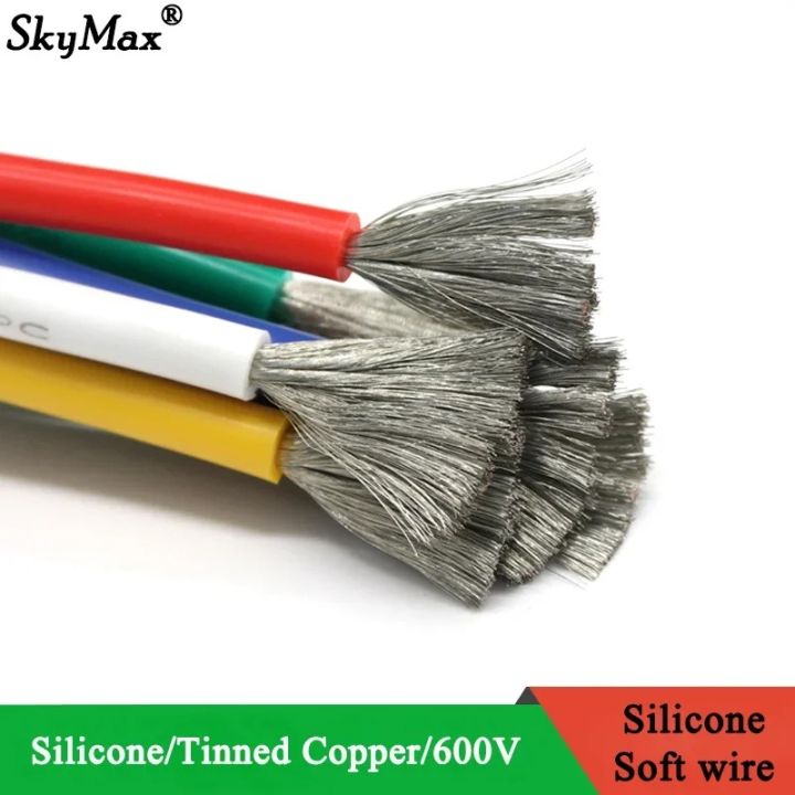 1M Heat-resistant cable 26 24 22 20 18 16 15 14 13 12 10 AWG Ultra Soft Silicone Wire High ...