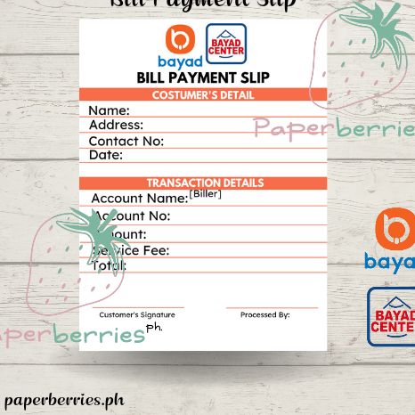Bills Payment transaction slip A6 size | Lazada PH