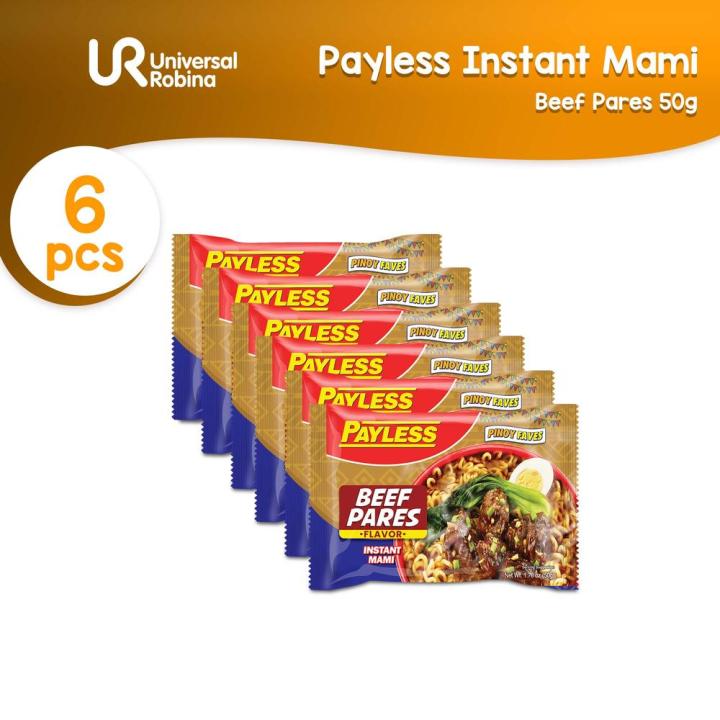 Payless Instant Mami Beef Pares 50g x 6 pcs | Lazada PH
