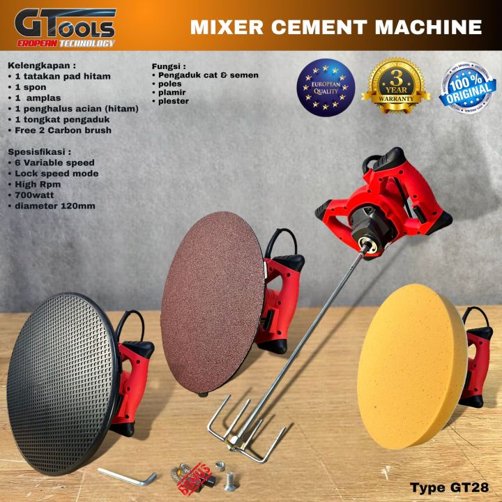 mesin pengaduk semen mixer GTOOLS GT28 multifungsi lengkap | Lazada Indonesia