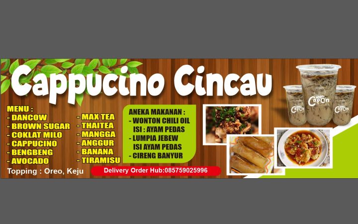Spanduk Jualan Cappucino Cincau / Benner Capcin / Bisa Request Desain ...