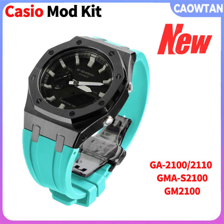 Gen 3 Mod kit for Casio GA-2100/2110 GA-B2100 Strap Rubber + Stainless ...