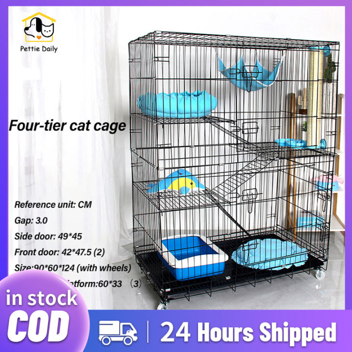 4 Layer Large Pet Cage Cat Dog Pet Cage Easy Assemble Foldable | Lazada PH