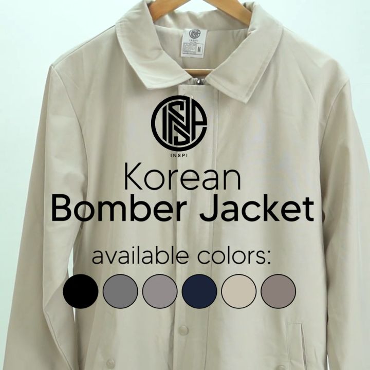 INSPI Originals Korean Bomber Jacket for Men & Women w/ Full Zipper ...