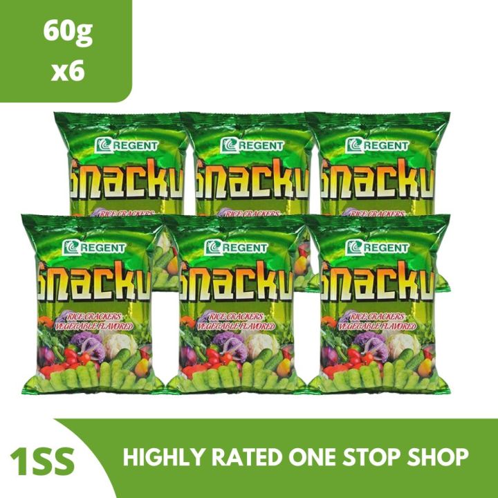 Regent Snacku Rice Crackers Vegetable Flavored, 60g Set of 6 | Lazada PH