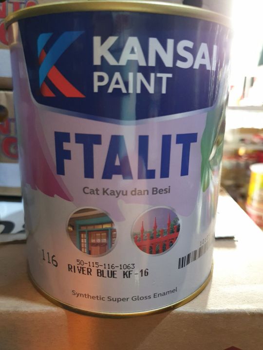 CAT FTALIT KAYU & BESI RIVER BLUE KF -116 1kg | Lazada Indonesia