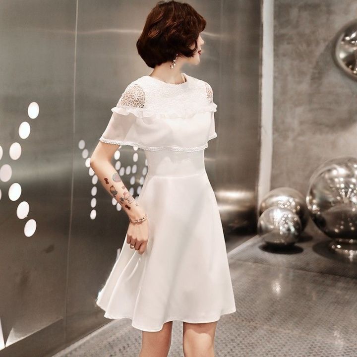 Elegant White French Style Evening Dress New Chinese Style Women's ...