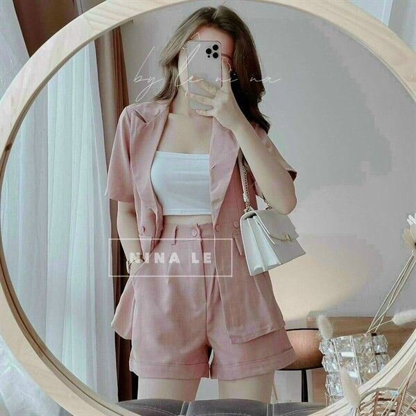 Ready Stock - 3 in 1 set blazer inner crop top and short set | Lazada