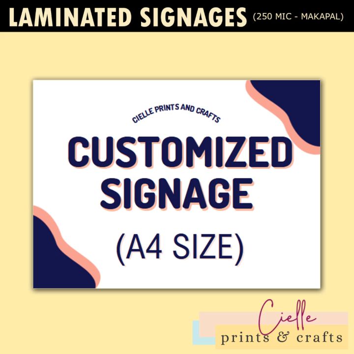 Customized Laminated Signages | Lazada PH