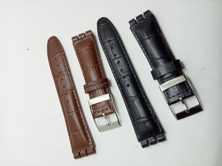 STRAP TALI JAM KULIT SWATCH IRONY CROCO UKURAN 19MM TALI KULIT JAM ...