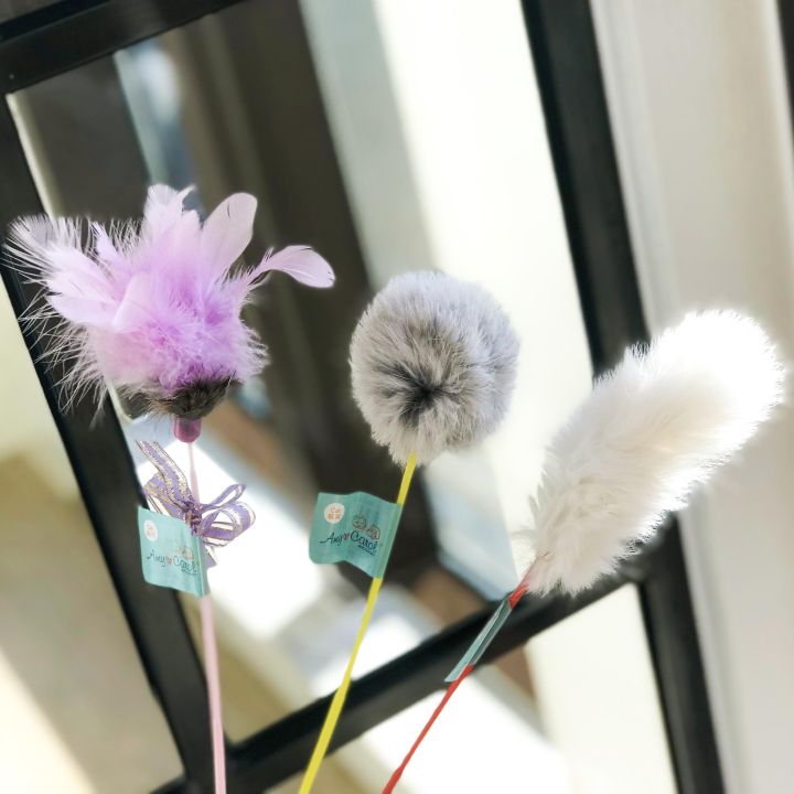 Gậy Đùa Mèo Dài Lông Thỏ, Đồ Dùng Tương Tác Cho Mèo Tự Nhiên, Đồ Chơi ...