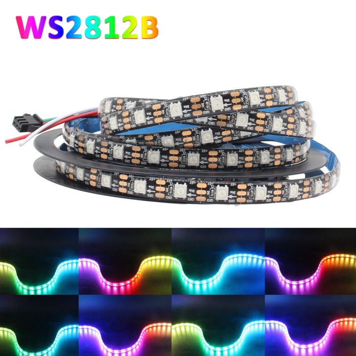 DC5V WS2812B RGB LED Strip Light Pixel RGB IC Colorfull Individually ...