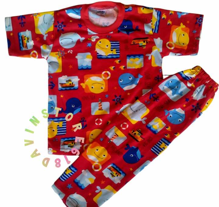 PIAMA ANAK TANGAN PENDEK CELANA PENDEK USIA 6-12 BULAN | Lazada Indonesia