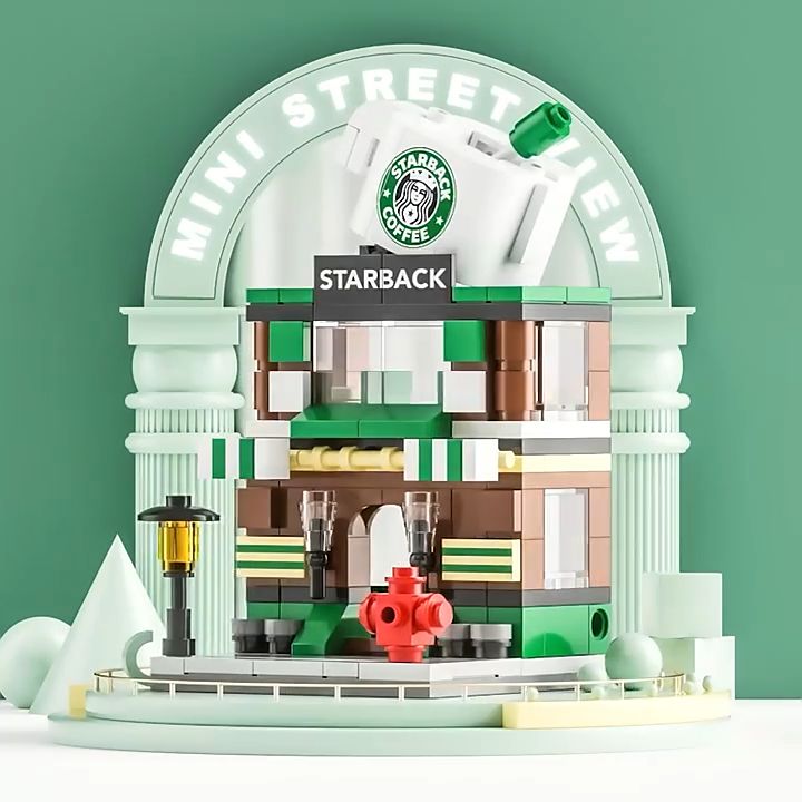 Domibro Street View 168Pcs Starbucks Building Blocks Coffee Shop ...
