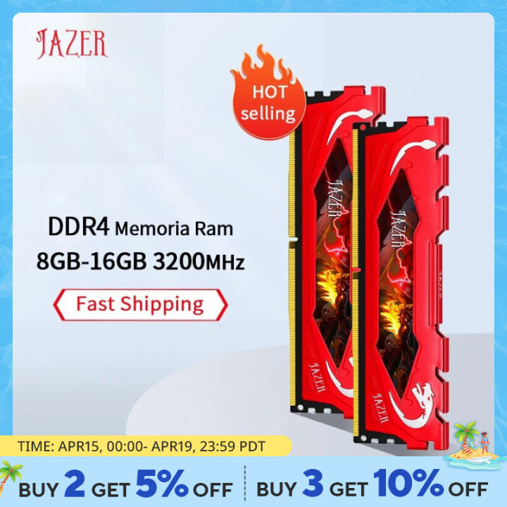 Jazer DDR4หน่วยความจำสำหรับเดสก์ท็อปหน่วยความจำ16GB 8GB 3200MHz memoria ...