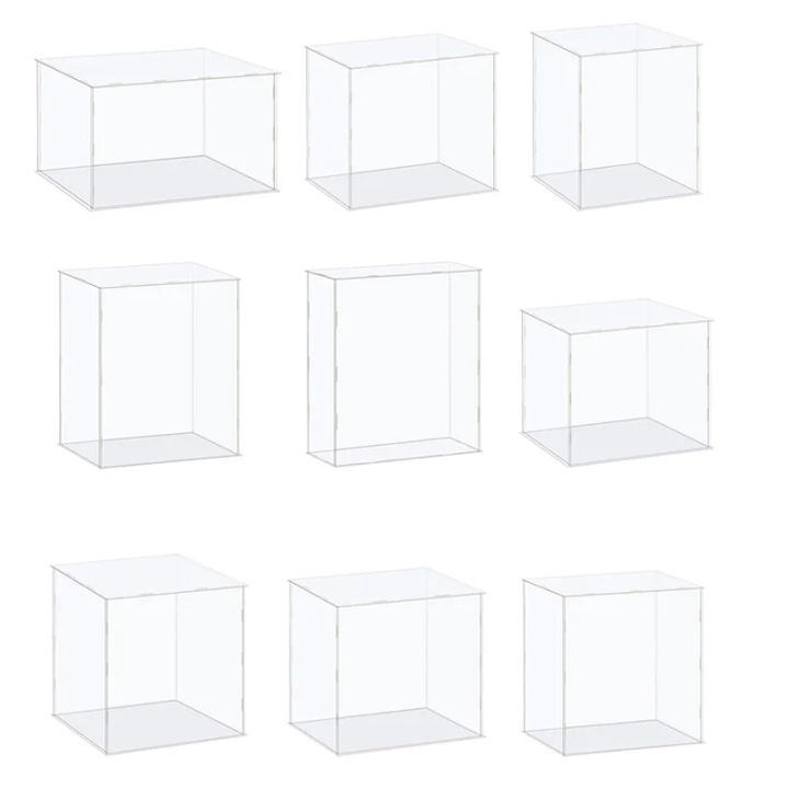 Acrylic Display Case With White Base Cube Acrylic Dustproof For ...