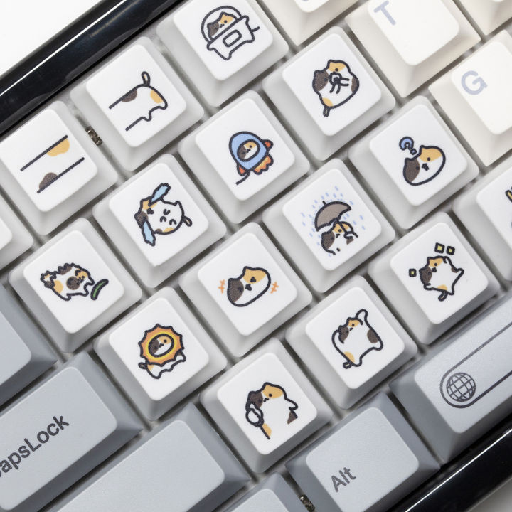 Cute Little Calico Cat Keycap Kitty Meme Keycap Dye Subbed keycaps for ...