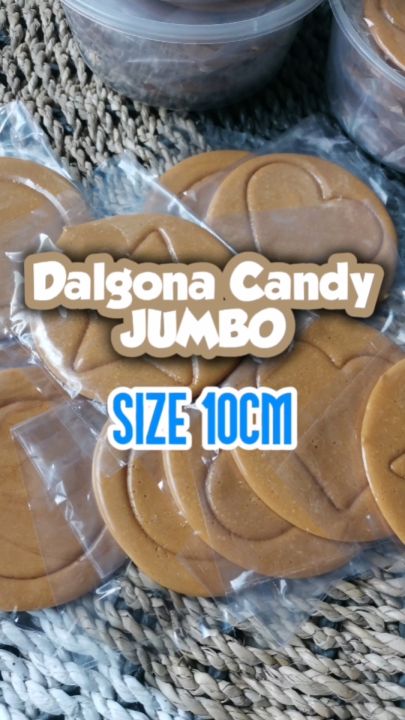 Dalgona Candy 10 cm 1 Box Isi 10 Pcs Permen Squid Game Size Jumbo ...