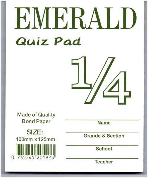 Emerald 1/4 Quiz Pad 100mm x 125mm 10pads/set (80 leaves) | Lazada PH