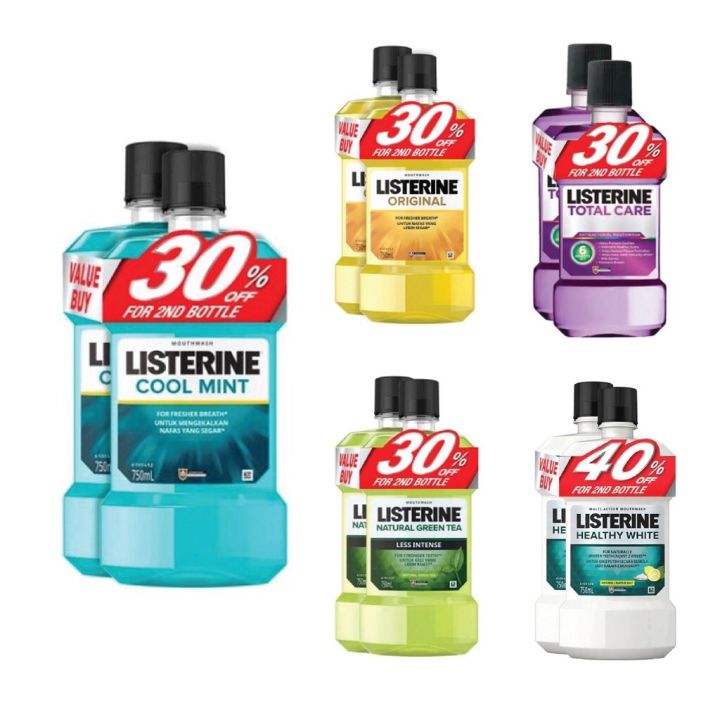 [Ready Stock] Listerine Mouthwash Twin Pack (2 x 750ml) | Lazada