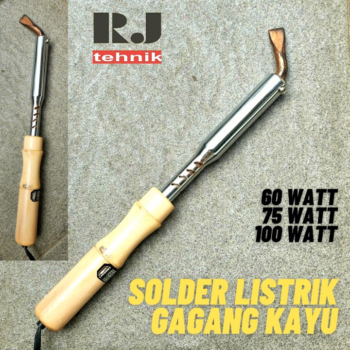 Solder Listrik Gagang Kayu Solder Kayu Soldering Iron 60 75 100 watt ...