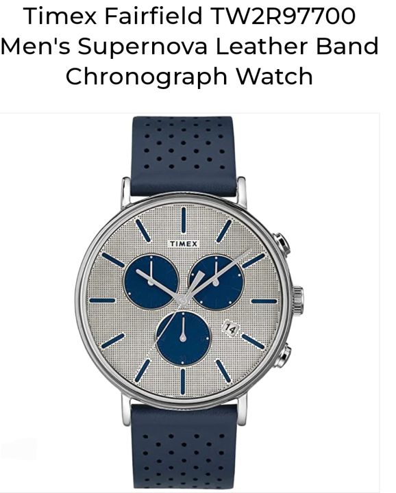 TIMEX Fairfield Men's Supernova Leather Band Chronograph Watch ...