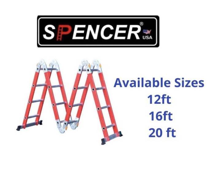 SPENCER USA HEAVY DUTY FIBERGLASS MULTI PURPOSE LADDER EITH BIG HINGE 4 ...