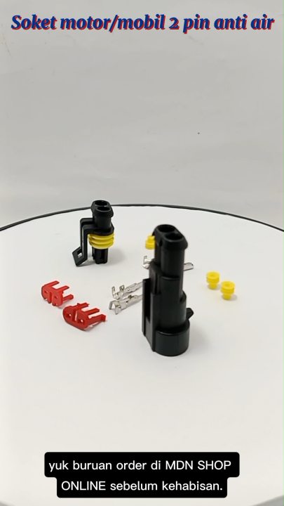 soket motor 2 pin anti air - soket mobil 2 pin per 2 set | Lazada Indonesia
