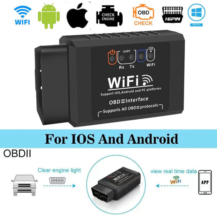 OBD2 WIFI ELM327 V1.5 Scanner Car Code Reader Diagnostic Tool for iPhone IOS /Android Automotive ...
