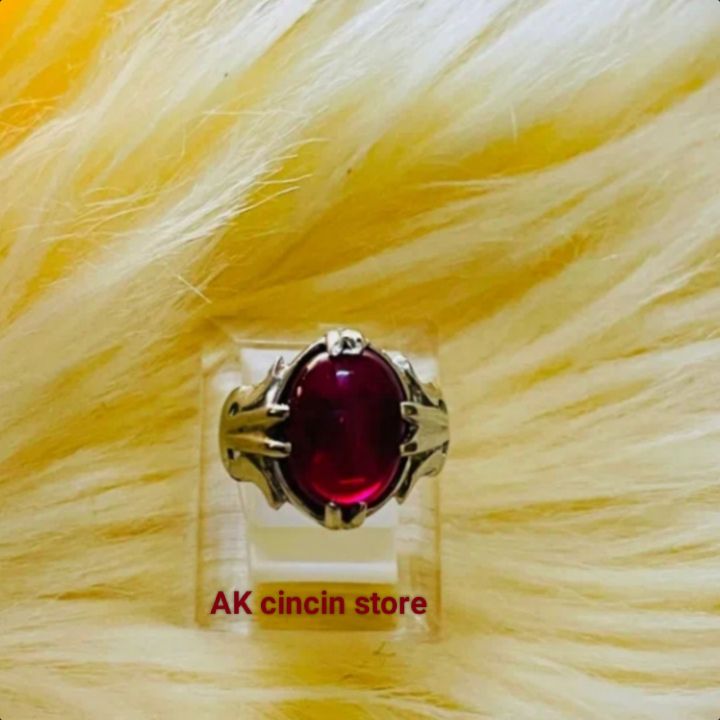 Cincin Batu Merah Delima Asli | Lazada