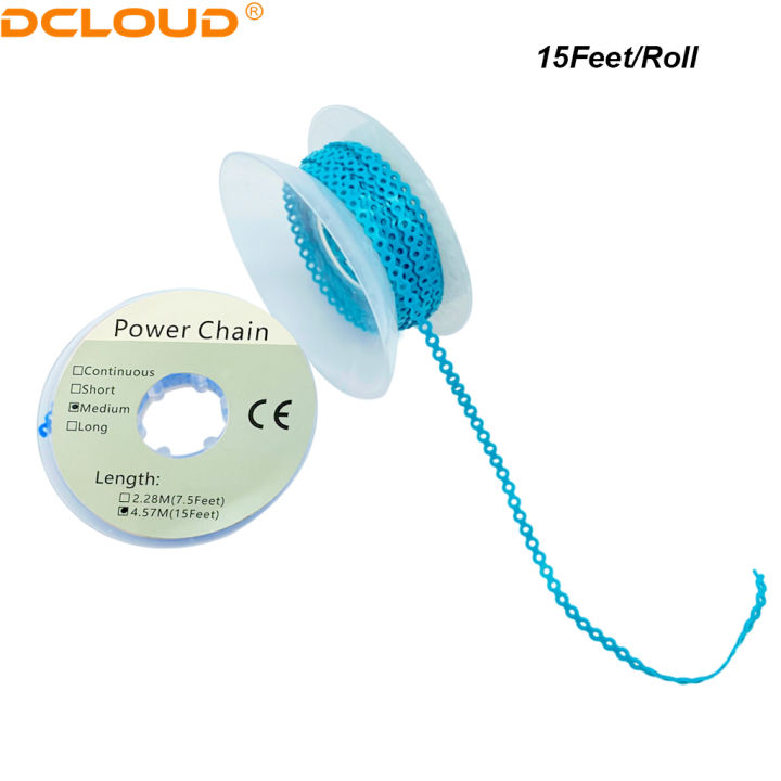 15Feet/Spool Dental Orthodontic Elastic Ultra Power Chain Rubber Band 4 ...