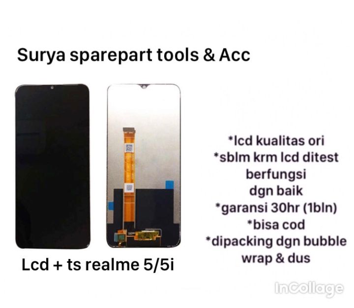 Lcd realme 5 / 5i Fullset dengan touchscreen 100% compatible | Lazada ...