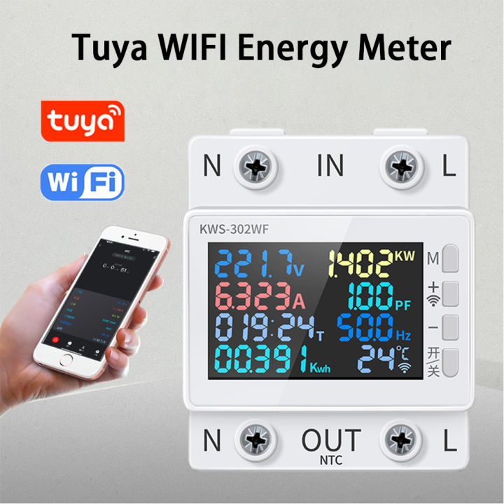 Tuya WiFi Smart Power Meter Earth Leakage Protector Switch Wattmeter ...
