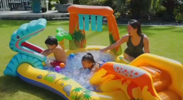 Dinosaur Inflatable Swimming Pool Inflatable Slide Dinosaur Character ...